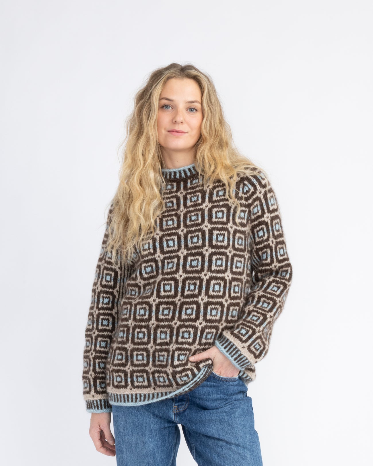 Røys Crewneck | Mocca & Beige - Skappel Oslo