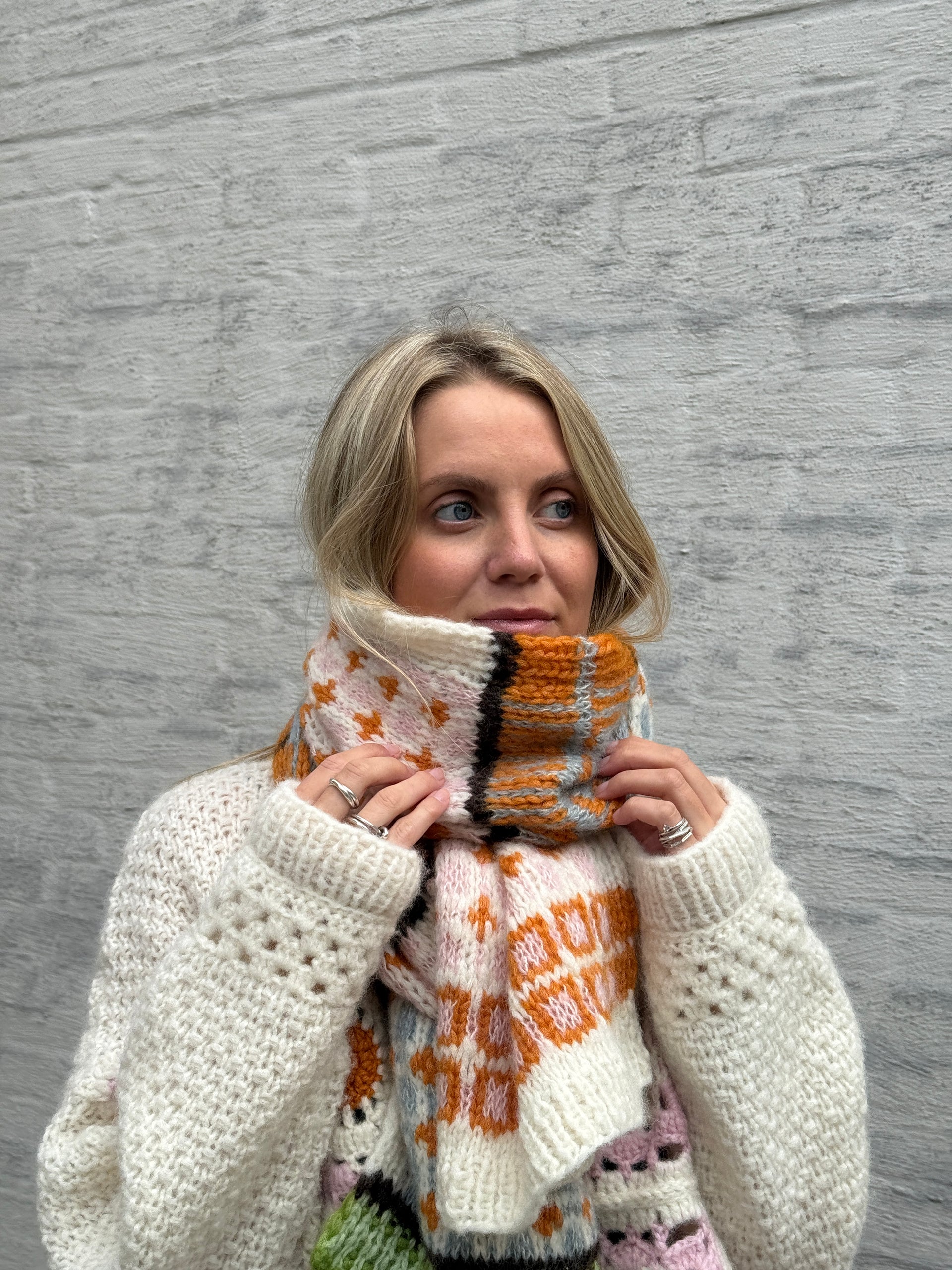 Varde Scarf | Powdered Pink & Saffron - Skappel Oslo