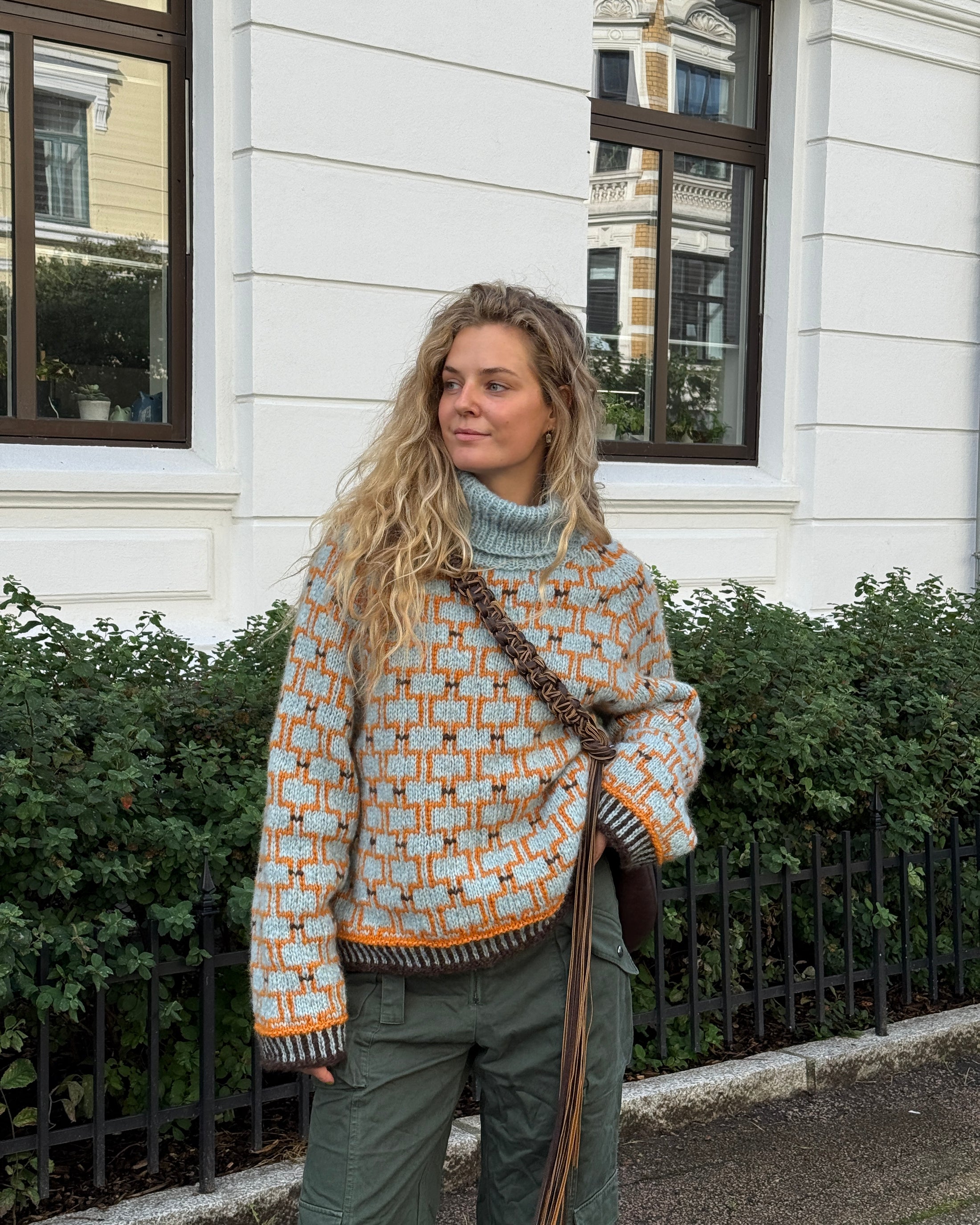 Varde Turtleneck | Mint & Safranorange - Skappel Oslo