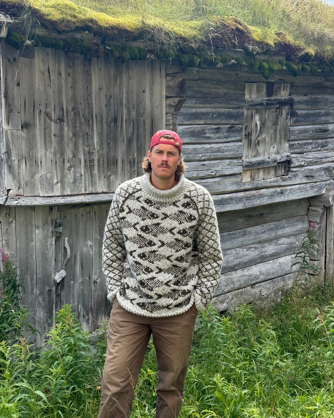 Fisherman's Sweater | Grå og Mosegrønn - Skappel Oslo